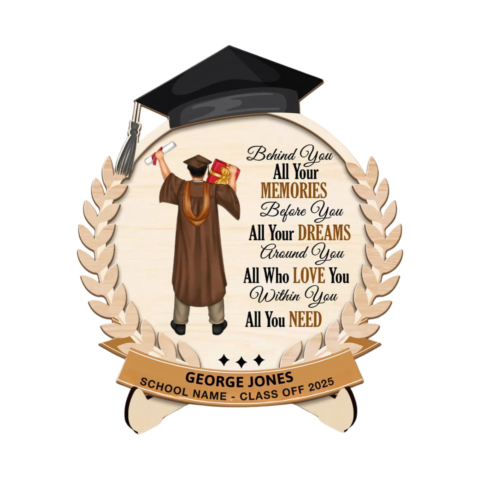 Congratulation Graduation Personalized Wooden Plaque, Custom Name Class ...