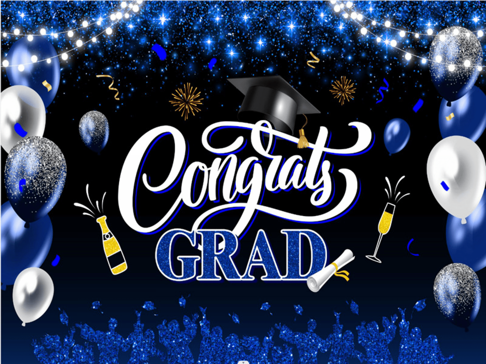 Congratulations 2024 Graduates Background Banner Large Sign Wall Decor ...