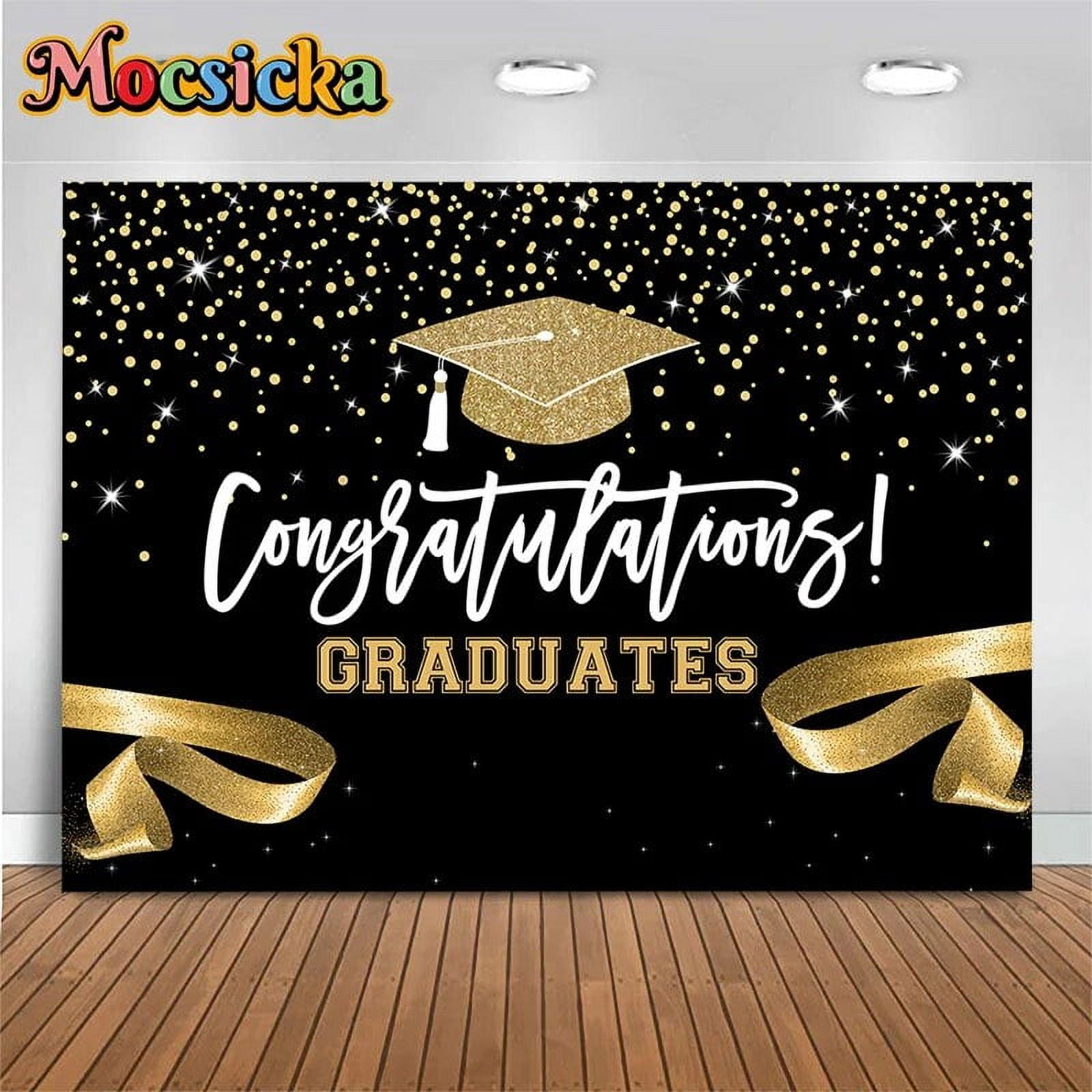Congratulations 2024 Graduation Party Background Photography Gold ...