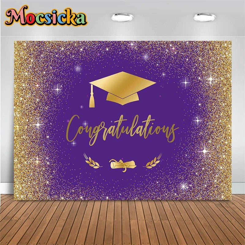 Congratulations 2024 Graduation Party Background Photography Gold ...