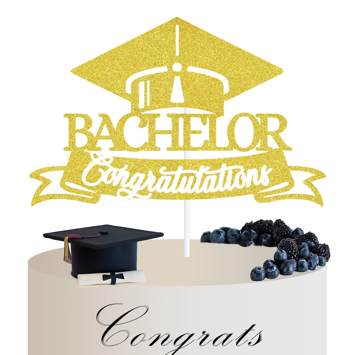 Congratulations Bachelor Cake Topper, Congrats Grad, Happy ...