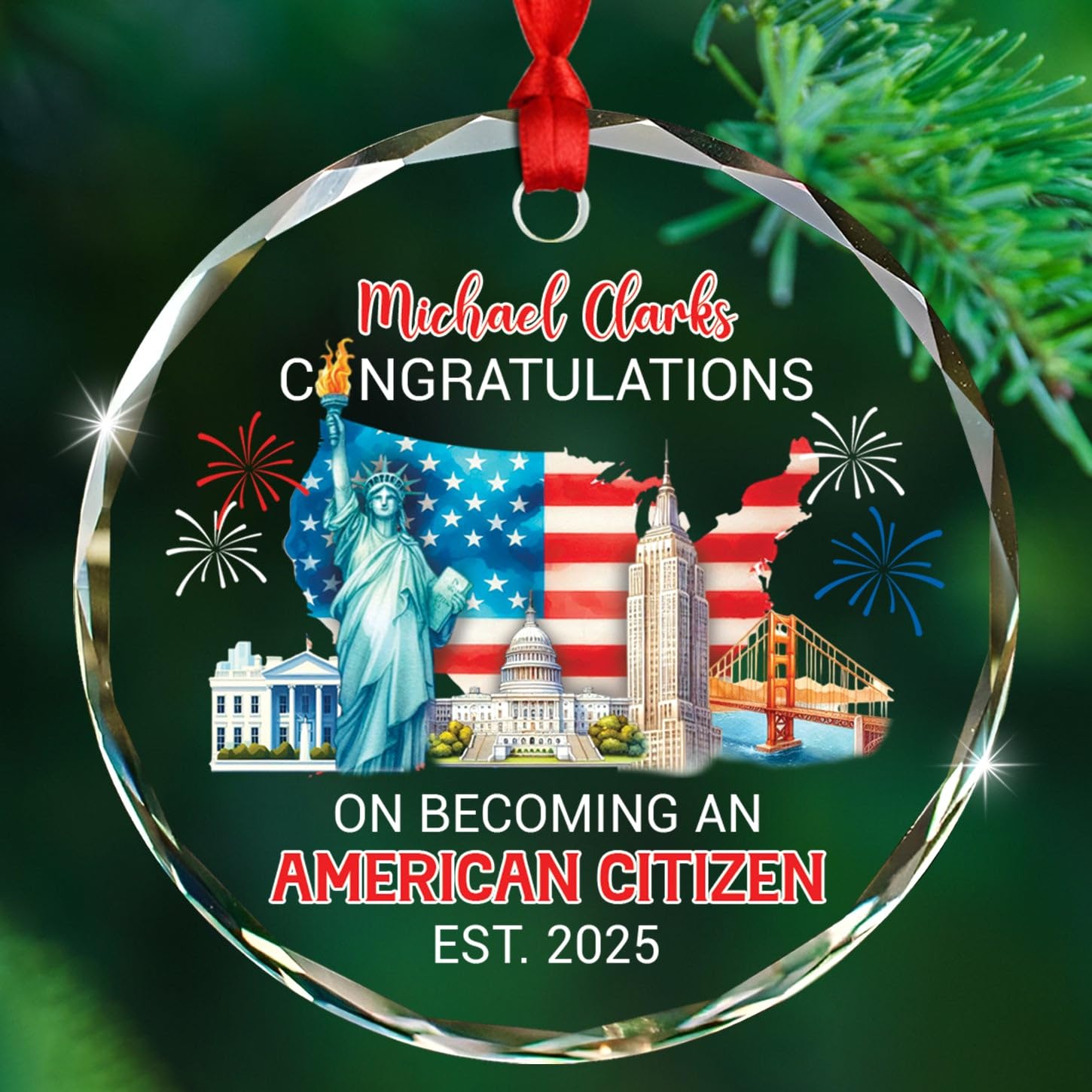 Congratulations On Becoming an American Citizen Christmas Hanging ...