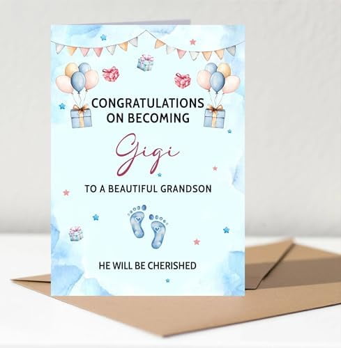Congratulations On Becoming Gigi! Card - New Baby Announcement For Gigi ...