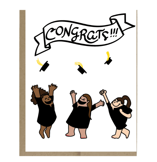 Congratulations Card – Cheerful Hand-Drawn Characters Celebrating ...