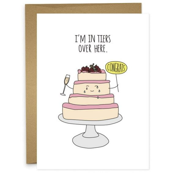 Congratulations Card - Funny Cake Design with Pun - Unique Greeting ...