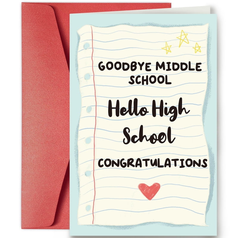 Congratulations Card for Graduating Students – "Goodbye Middle School ...