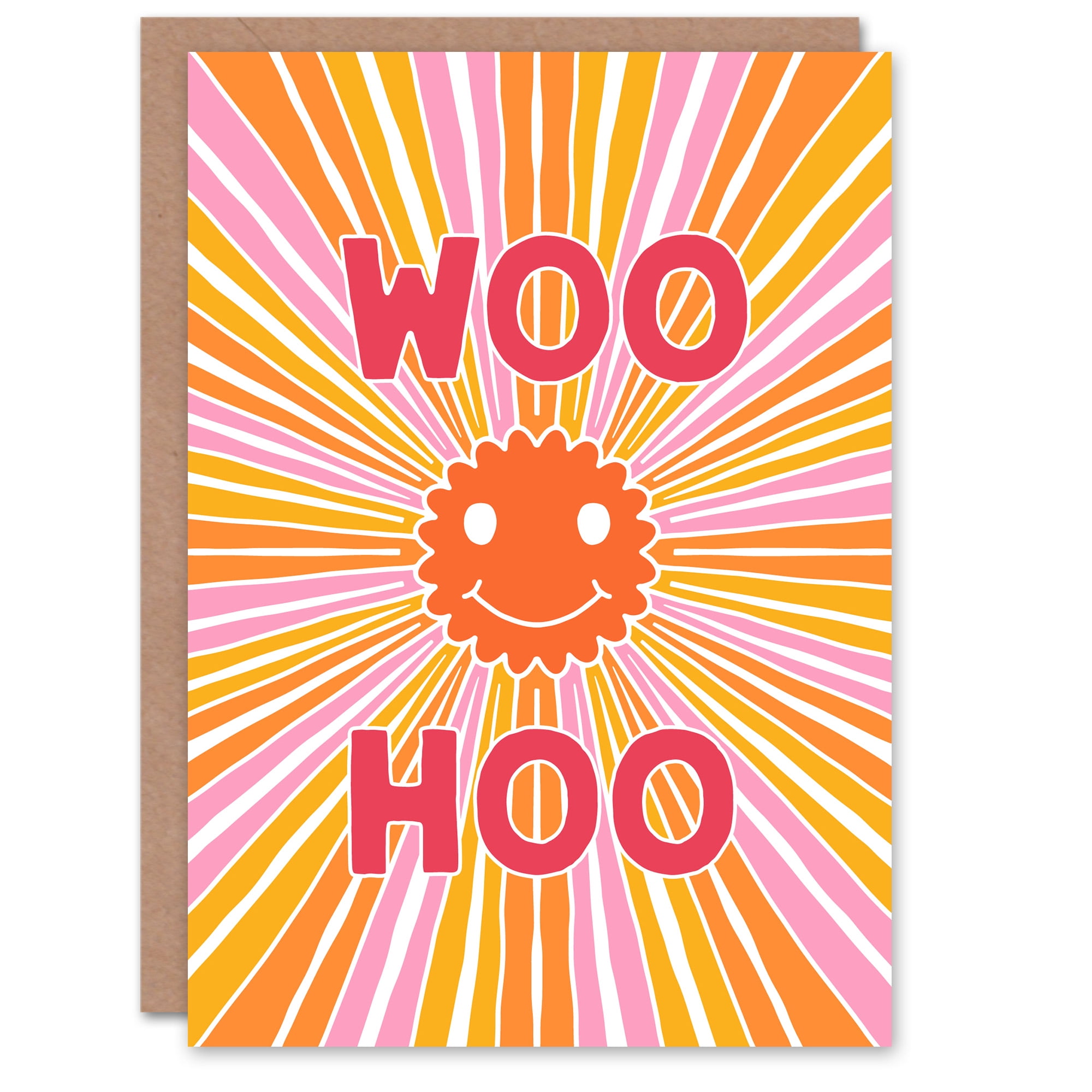 Congratulations Card Groovy Smiley Face Trippy Congrats Sun Rays ...
