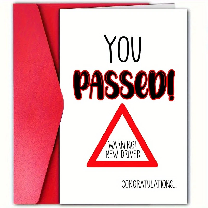 Congratulations Card for New Driver – "YOU PASSED!" with Warning Sign ...