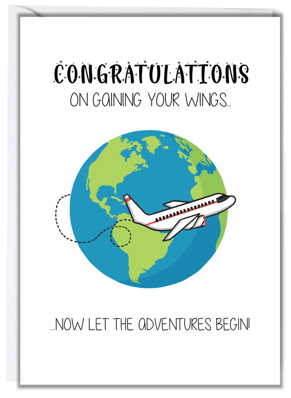 Congratulations Card for New Pilots – "Gaining Your Wings" Design with ...