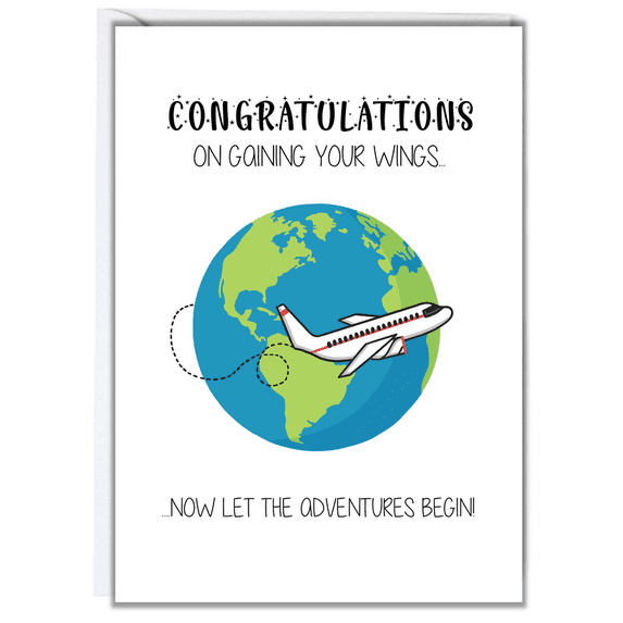 Congratulations Card for New Pilots – "Gaining Your Wings" Design with ...
