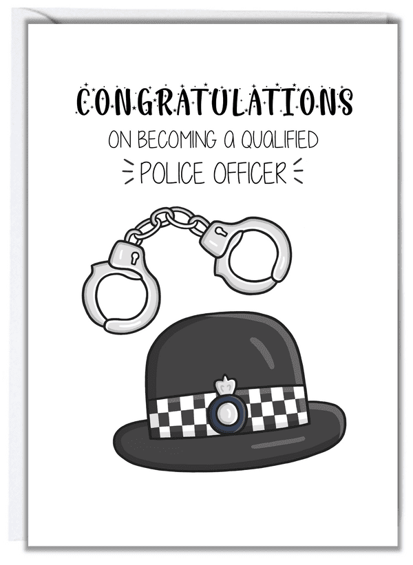 Congratulations Card for New Police Officer – Fun Hat and Handcuff ...