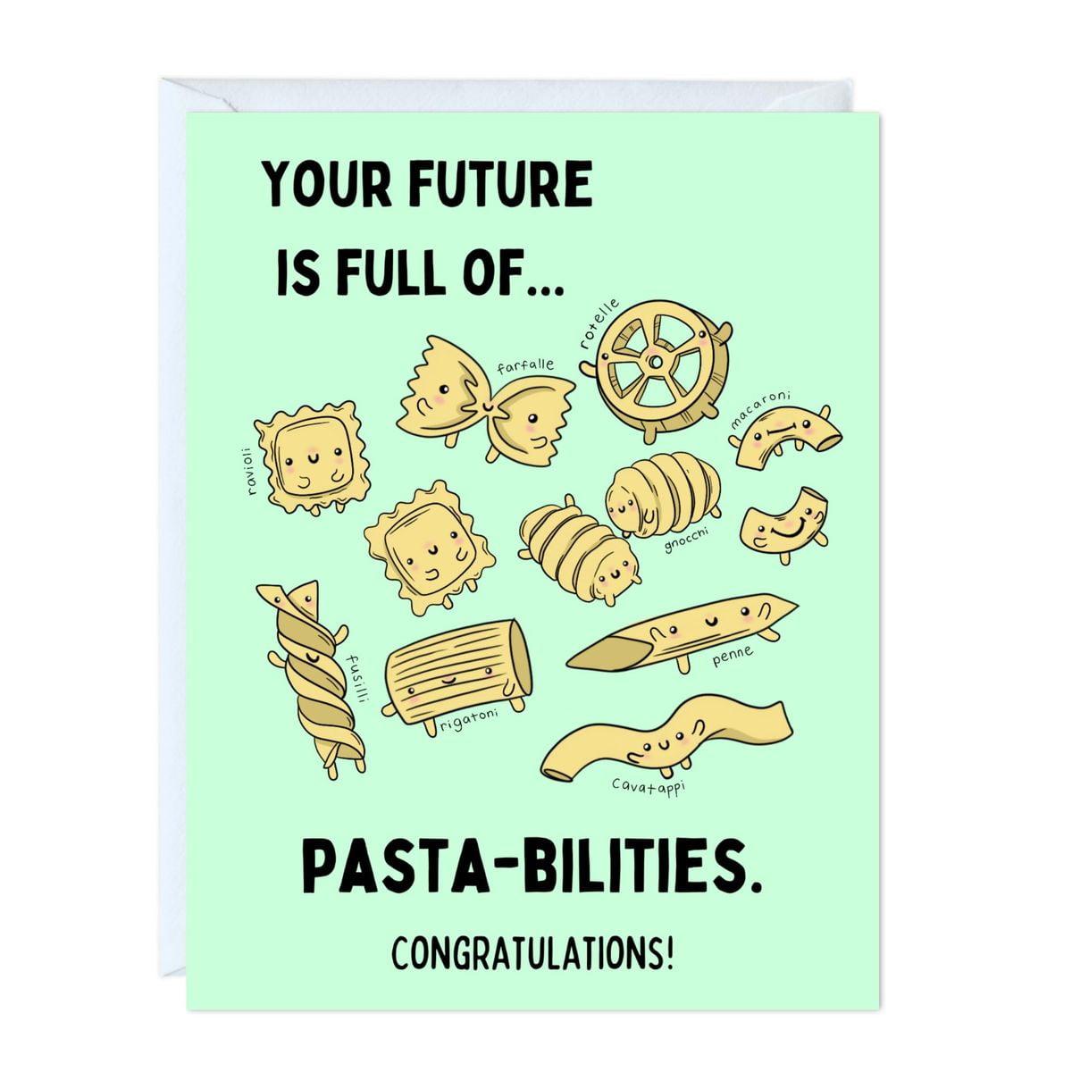 Congratulations Card – "Your Future is Full of Pasta-bilities" Cute ...