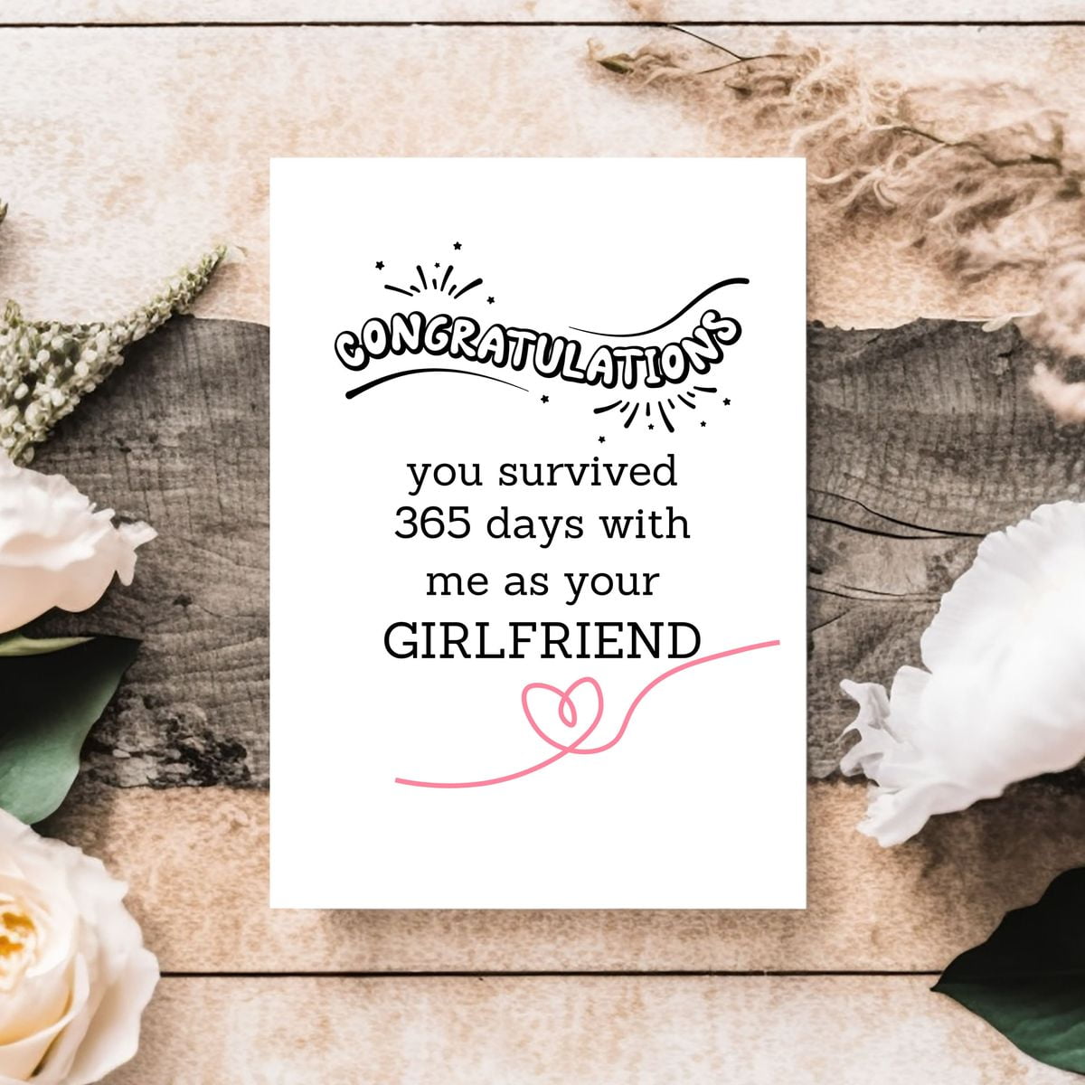 Congratulations Card for Girlfriend – Celebrate 1 Year Together ...