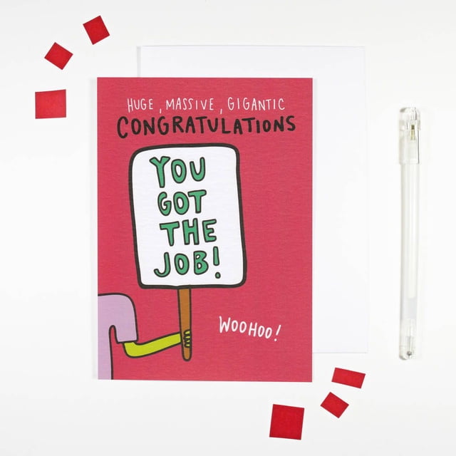 Congratulations Card for New Job – Fun & Colorful Design – Perfect for ...
