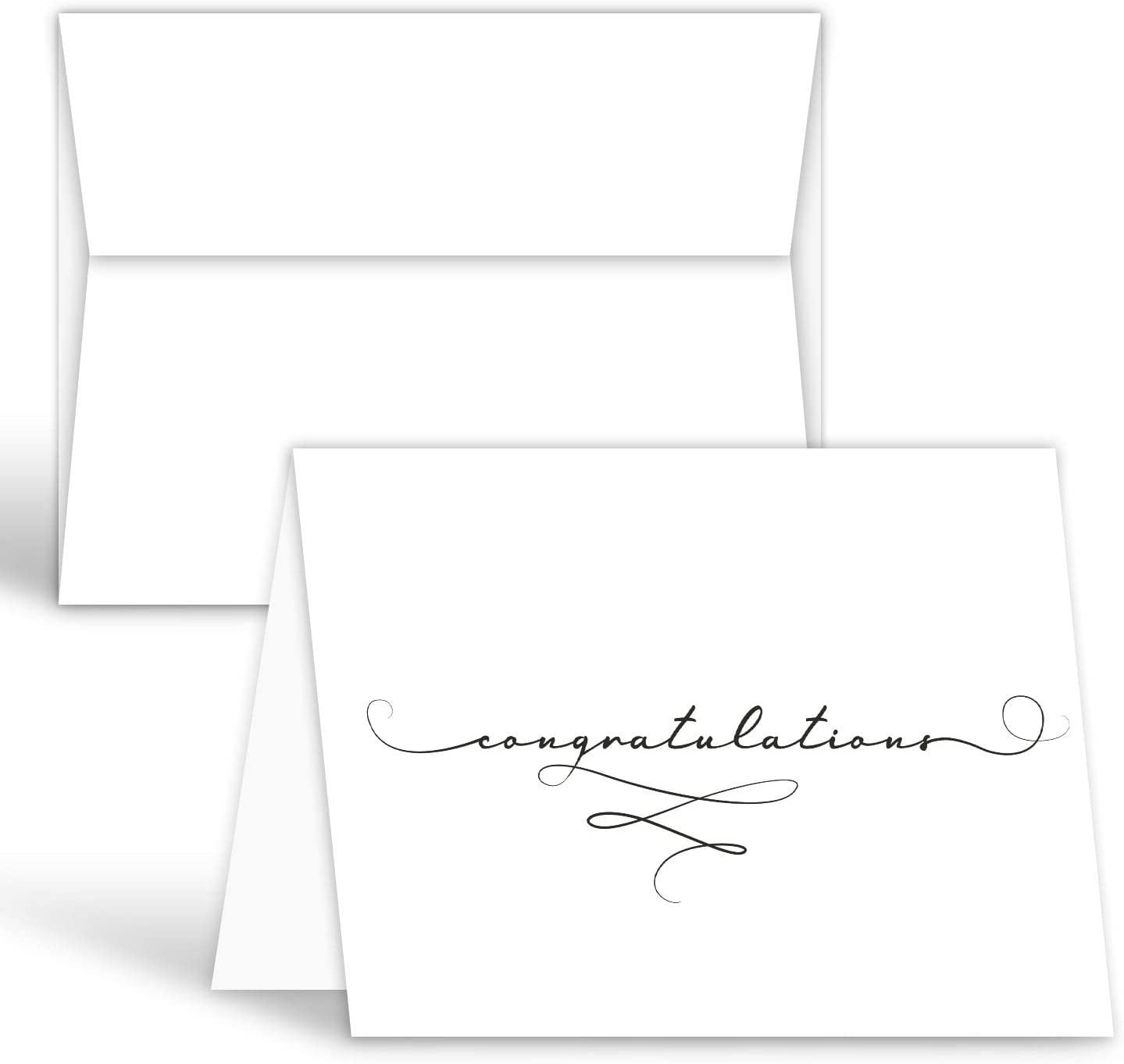 Congratulations Cards With Envelopes - White Blank Interior - Card Size ...