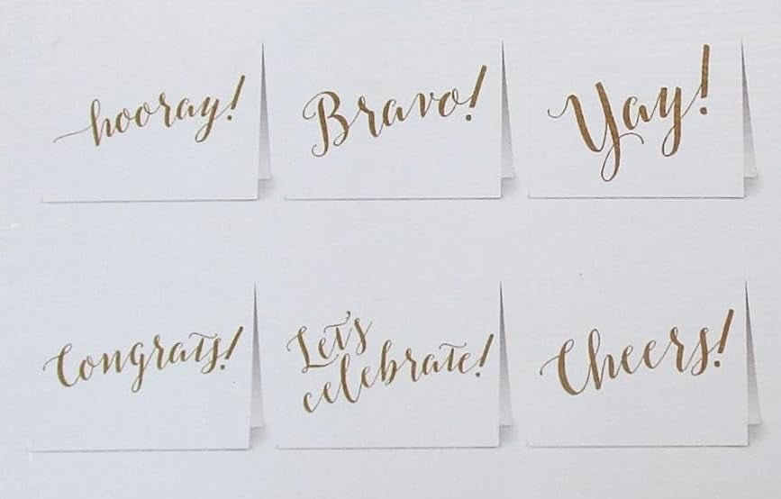 Congratulations Cards – Perfect for Graduation Greeting Cards - 6 Gold ...