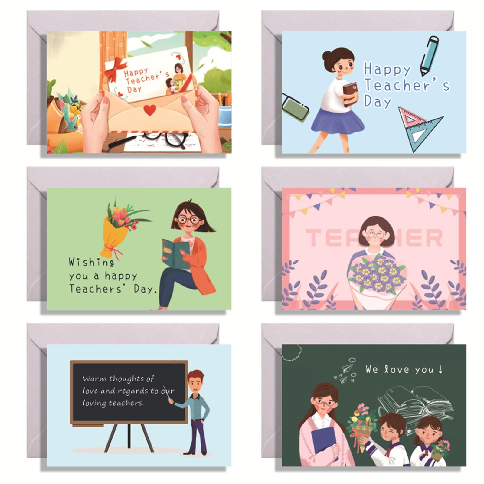 Congratulations Cards with Envelopes Teachers' Day Thanks Thanksgiving ...