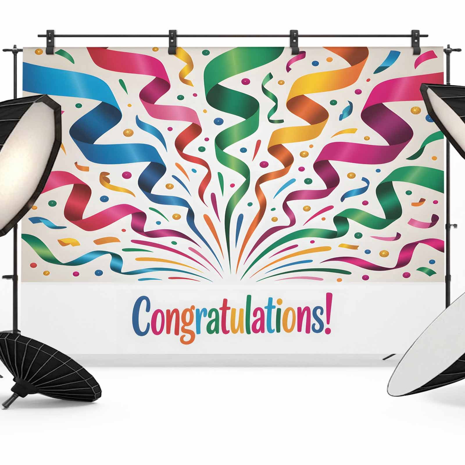 Congratulations Celebration Photography Backdrop 10x8FT, Colorful Dots ...