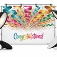 Congratulations Celebration Photography Backdrop 12x8FT, Colorful Lines ...