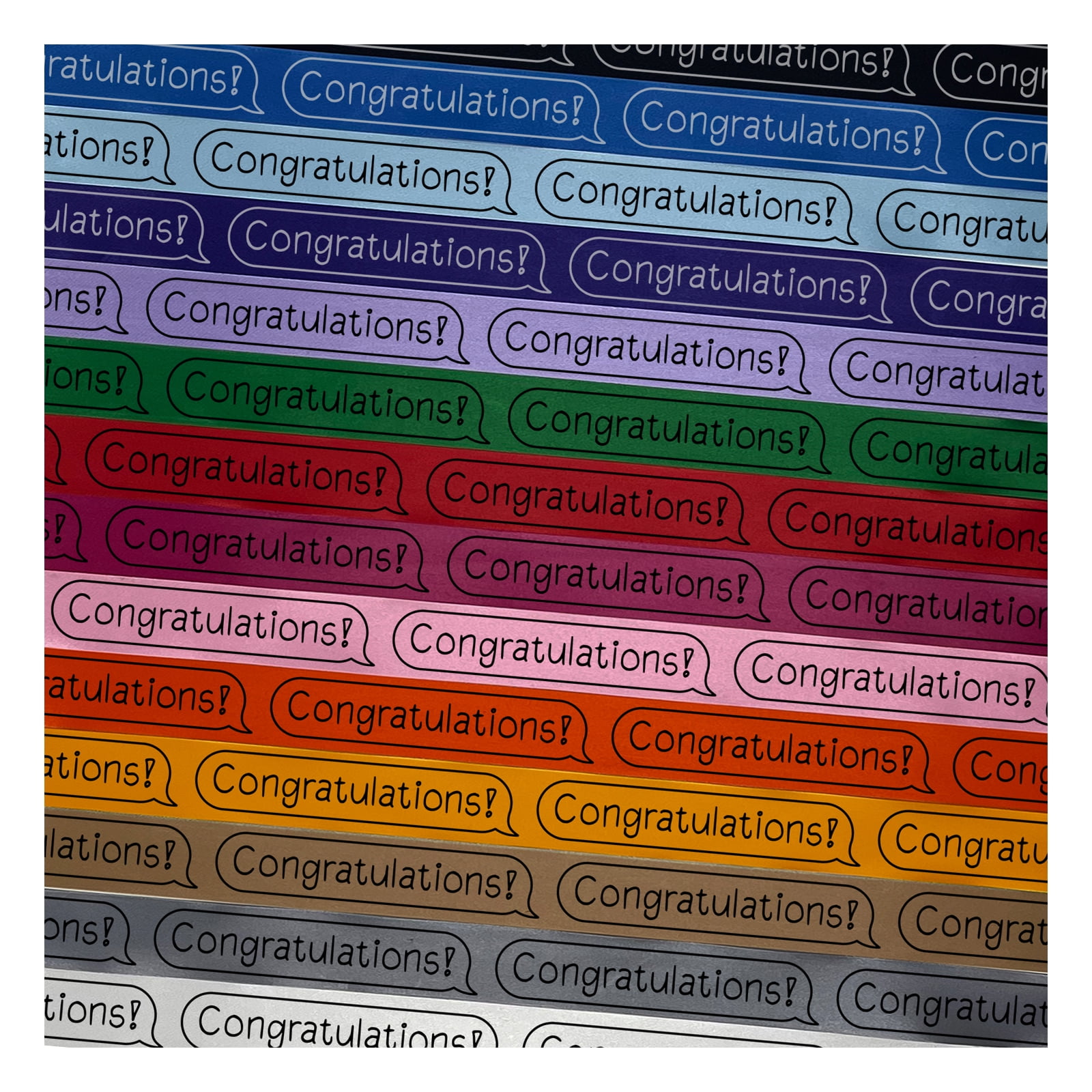 Congratulations Chat Bubble Satin Ribbon for Gift Wrapping Bows Craft ...