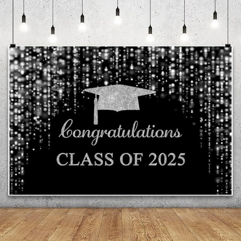 Congratulations Class of 2025 Photography Backdrops Glitter Bokeh ...