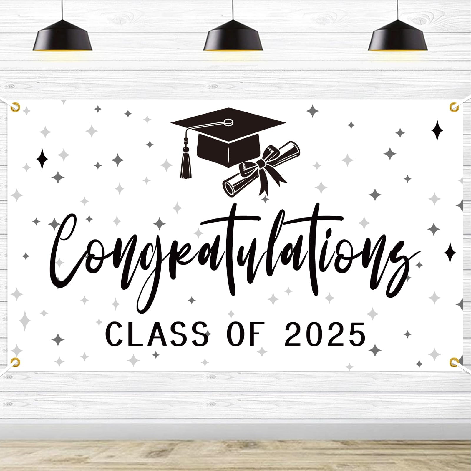 Congratulations Class of 2025 SSF20 Backdrop, Black & White 2025 Grad ...
