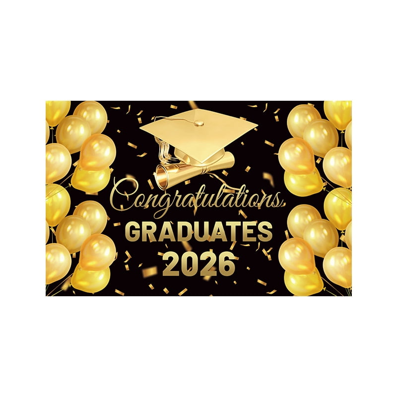 Congratulations Decorations Banner Graduation Backdrop Party Supplies ...