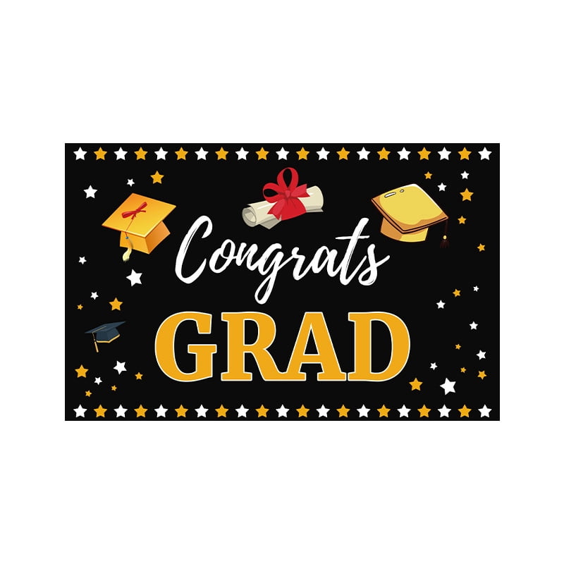 Congratulations Decorations Banner Graduation Backdrop Party Supplies ...