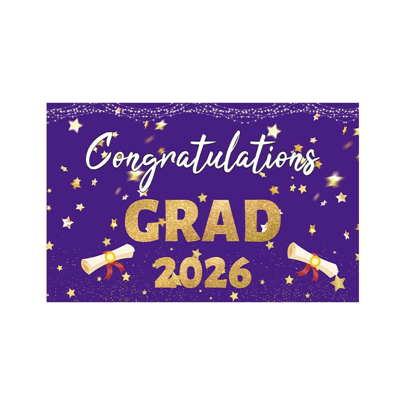 Congratulations Decorations Banner Graduation Backdrop Party Supplies ...
