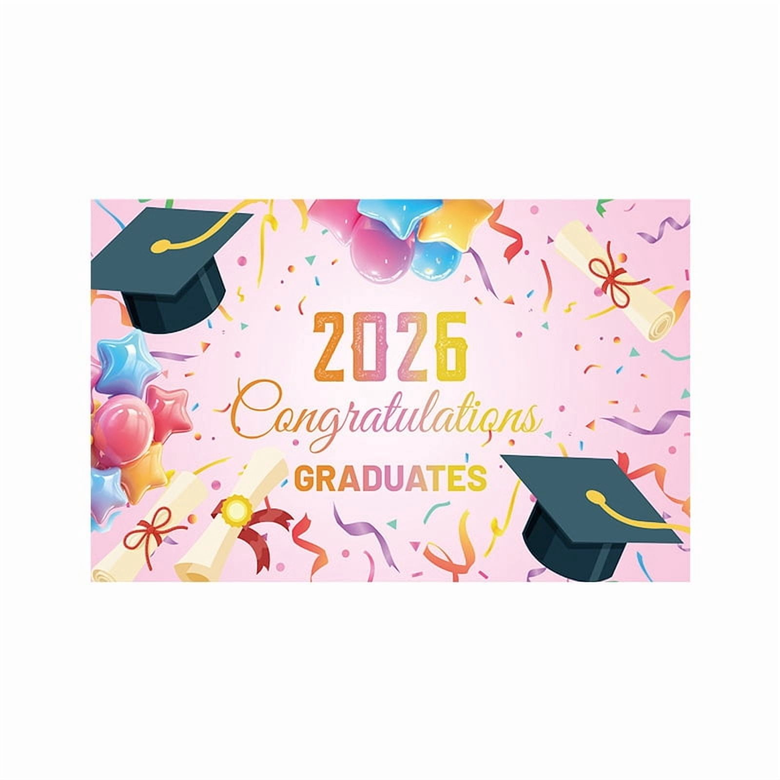 Congratulations Decorations Banner Graduation Backdrop Party Supplies ...