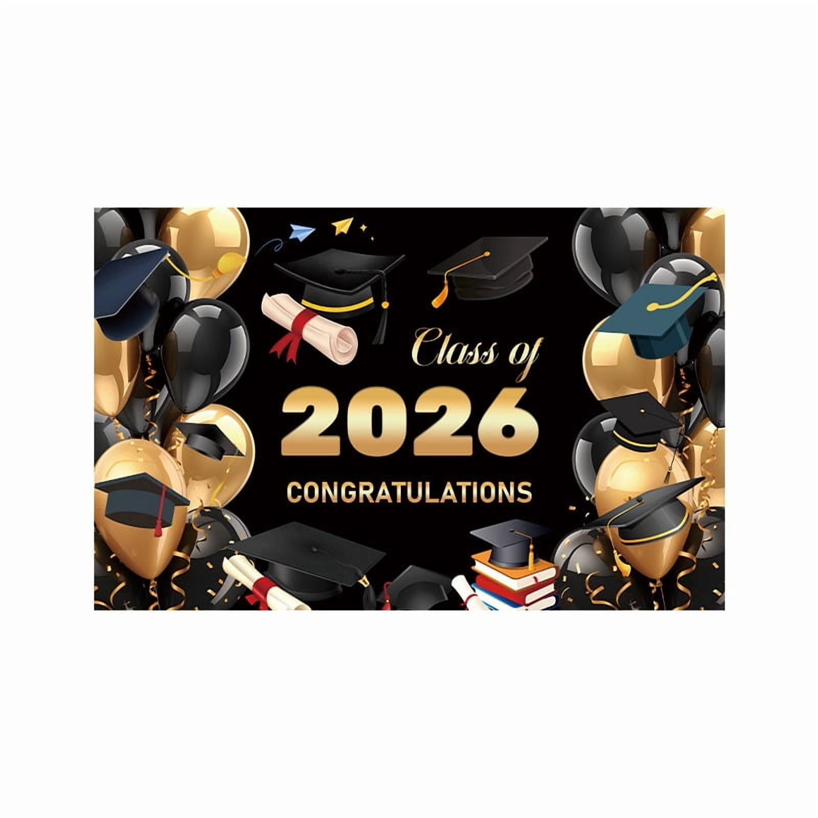 Congratulations Decorations Banner Graduation Backdrop Party Supplies ...