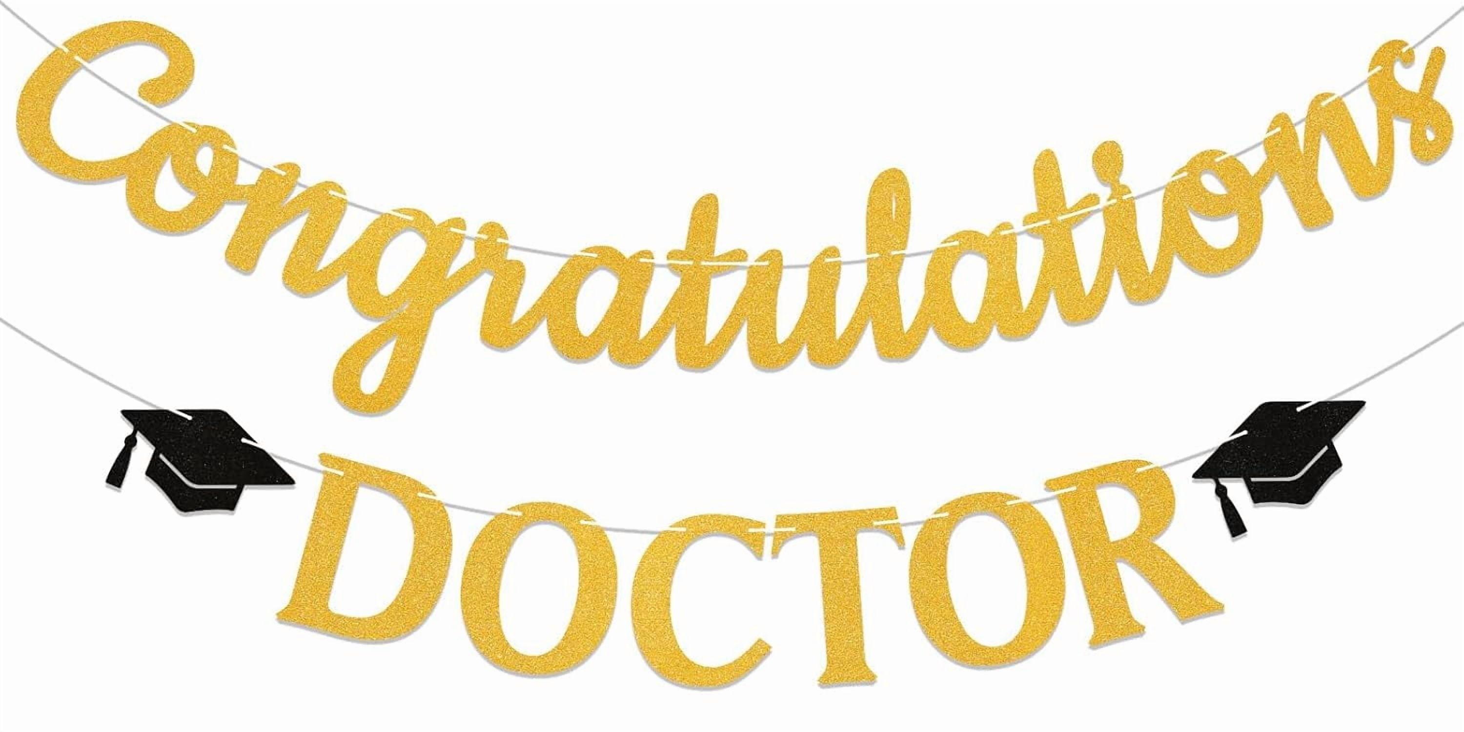 Congratulations Doctor Banner - PhD Graduation Decorations, Congrats ...
