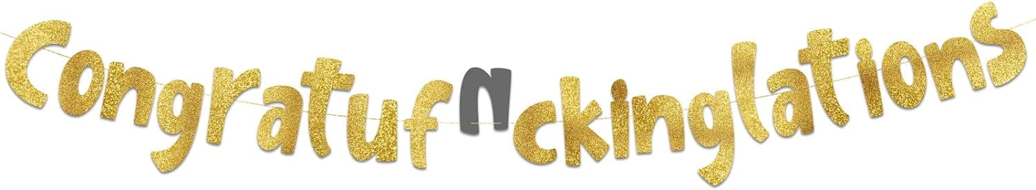 Congratulations Gold Glitter Banner - Retirement and Graduation Party ...