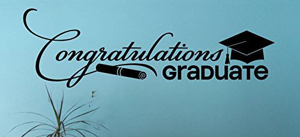Congratulations Graduate Vinyl Decal Lettering with Graduation Cap ...
