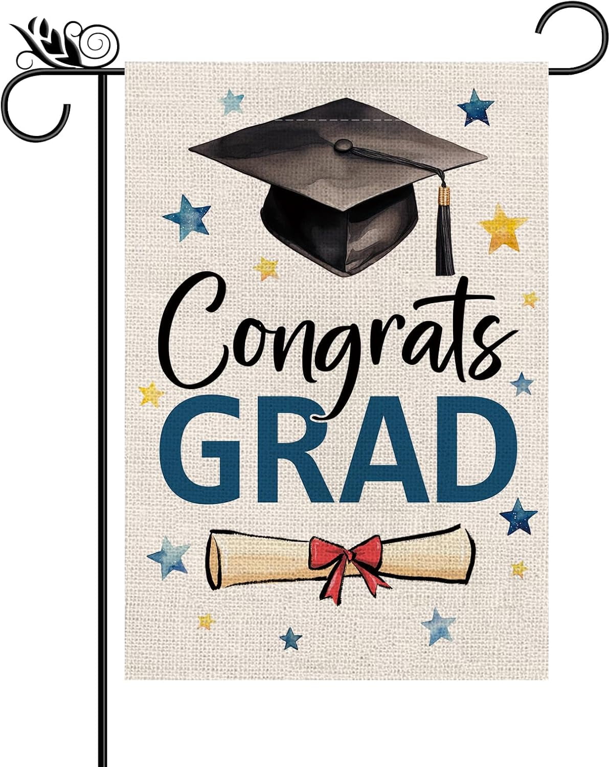 "Congratulations To Graduates" Garden Flag Graduation Cap Vertical Tile ...