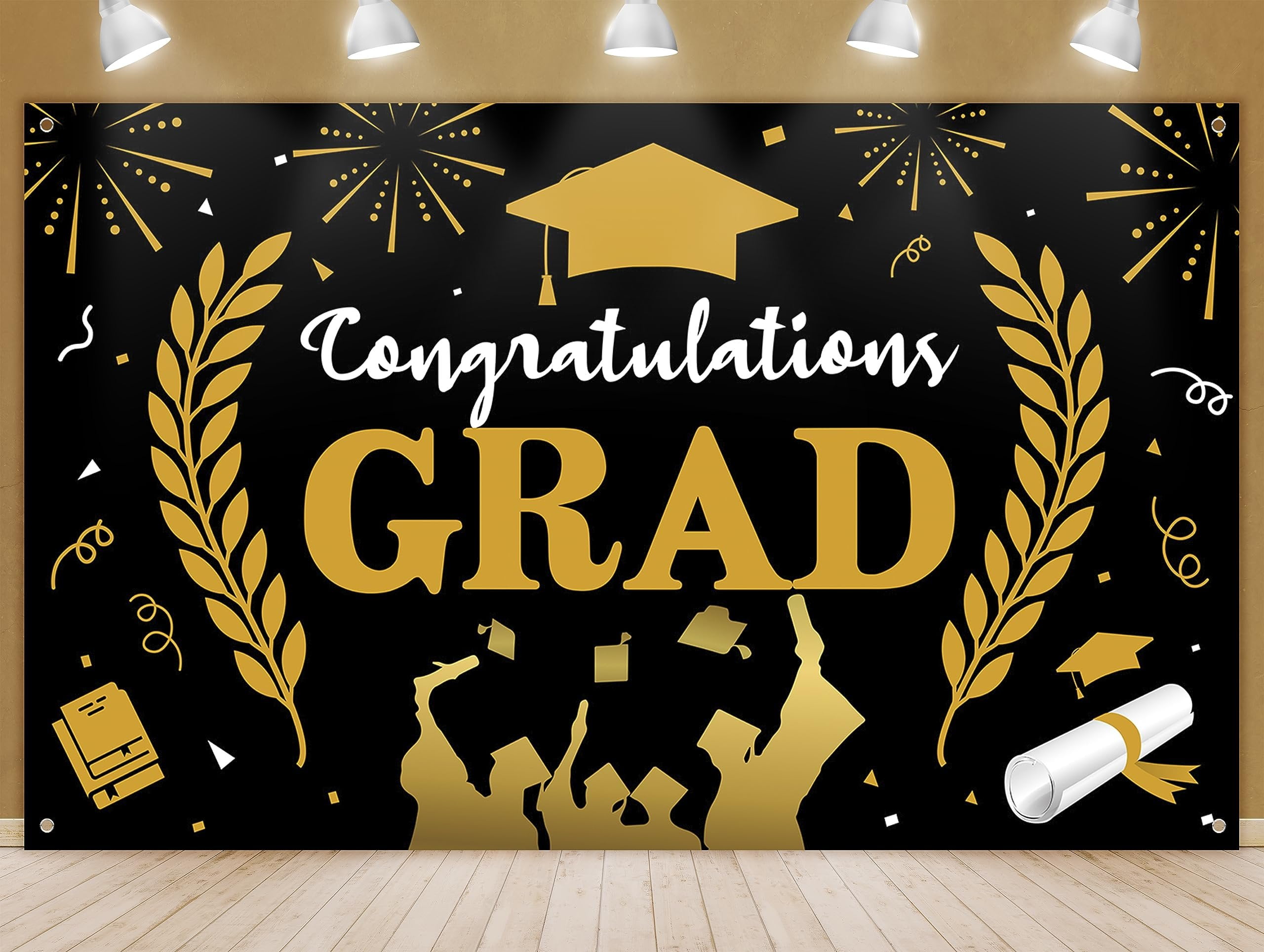 Congratulations Graduates Party Backdrop - Grad Theme Studio Background ...