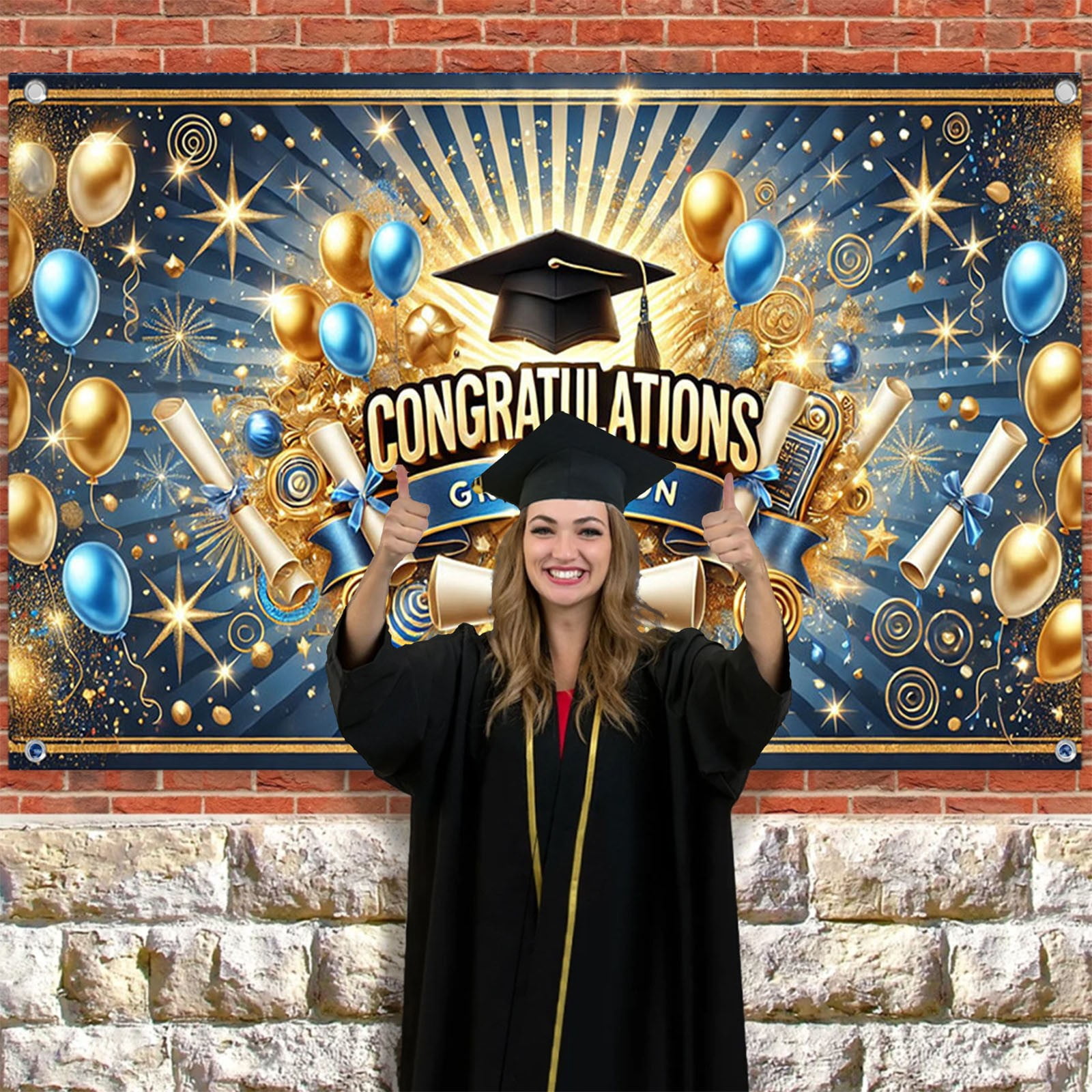 Congratulations Graduation Backdrop, Grad Decorations, Backd Grad Party ...