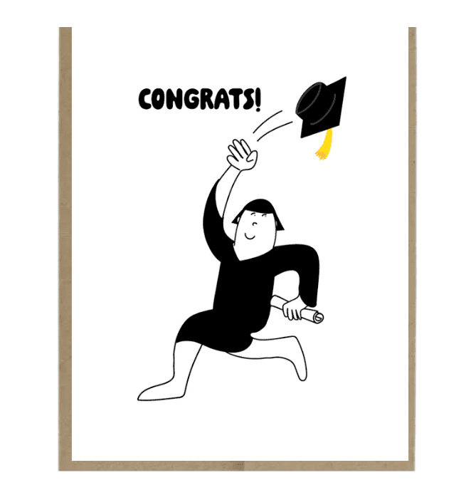 Congratulations Graduation Card – Fun Character Design with Cap Tossing ...