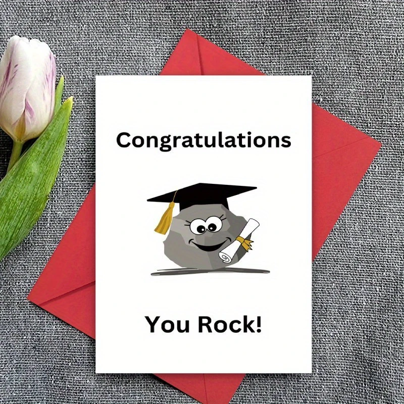 Congratulations Graduation Card – "You Rock!" with Smiling Rock ...