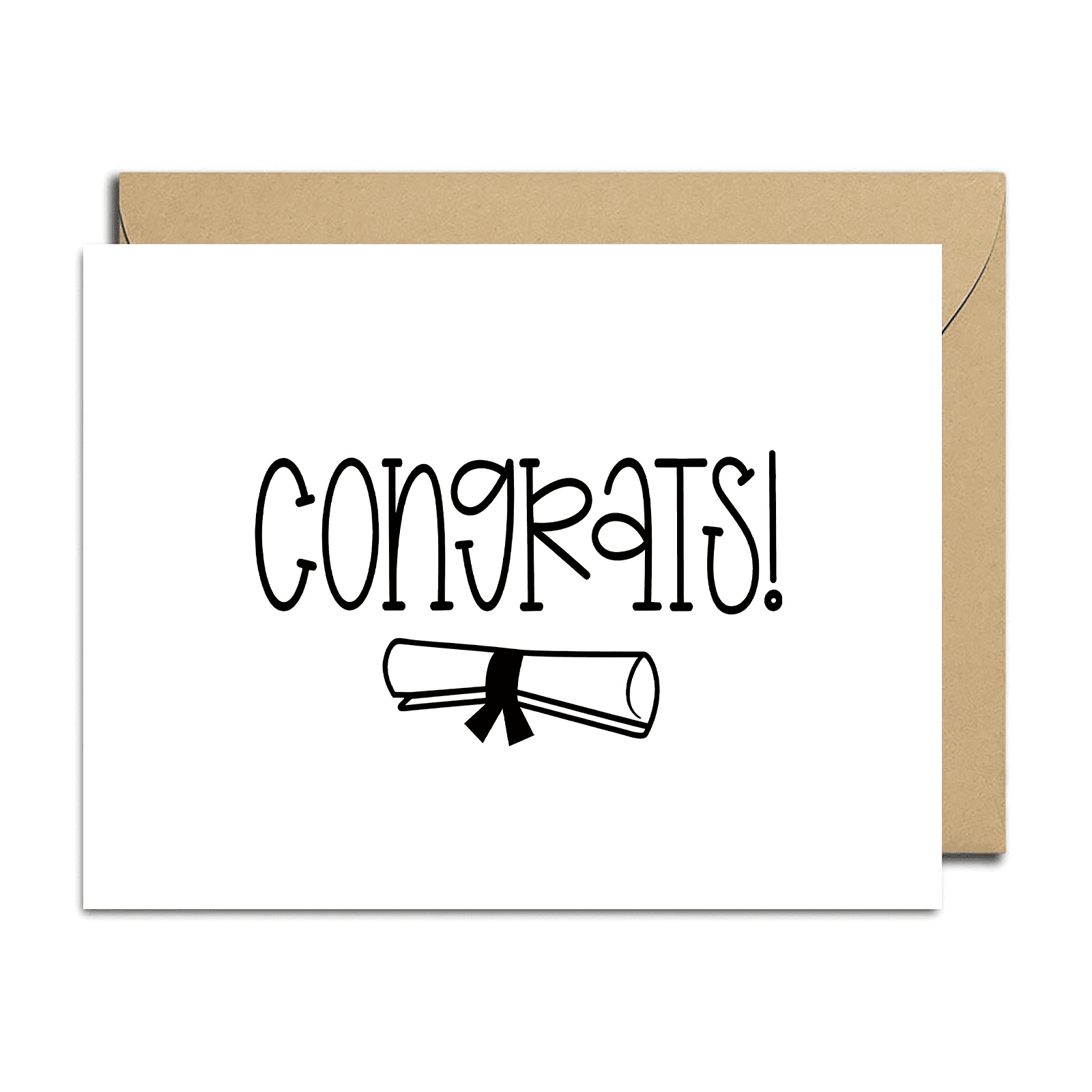 Congratulations Greeting Card – "Congrats!" Design with Diploma Graphic ...
