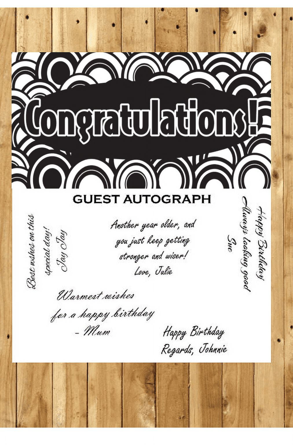 Congratulations Guest Autograph Peel and Stick For Keepsake Removable ...