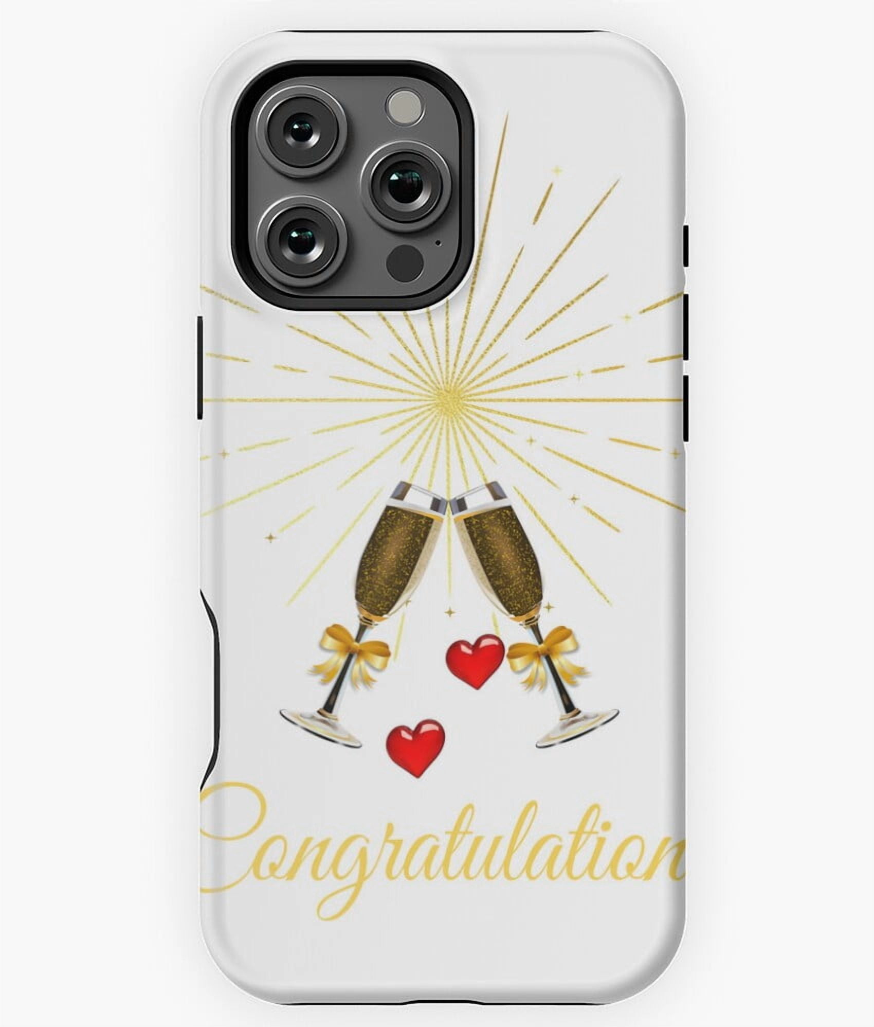 Congratulations Hearts Sparkling Wine M13903085 Phone case for iPhone ...
