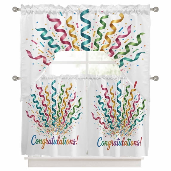 Congratulations Kitchen Curtains Swag Valance and Tier Curtains Set 36 ...