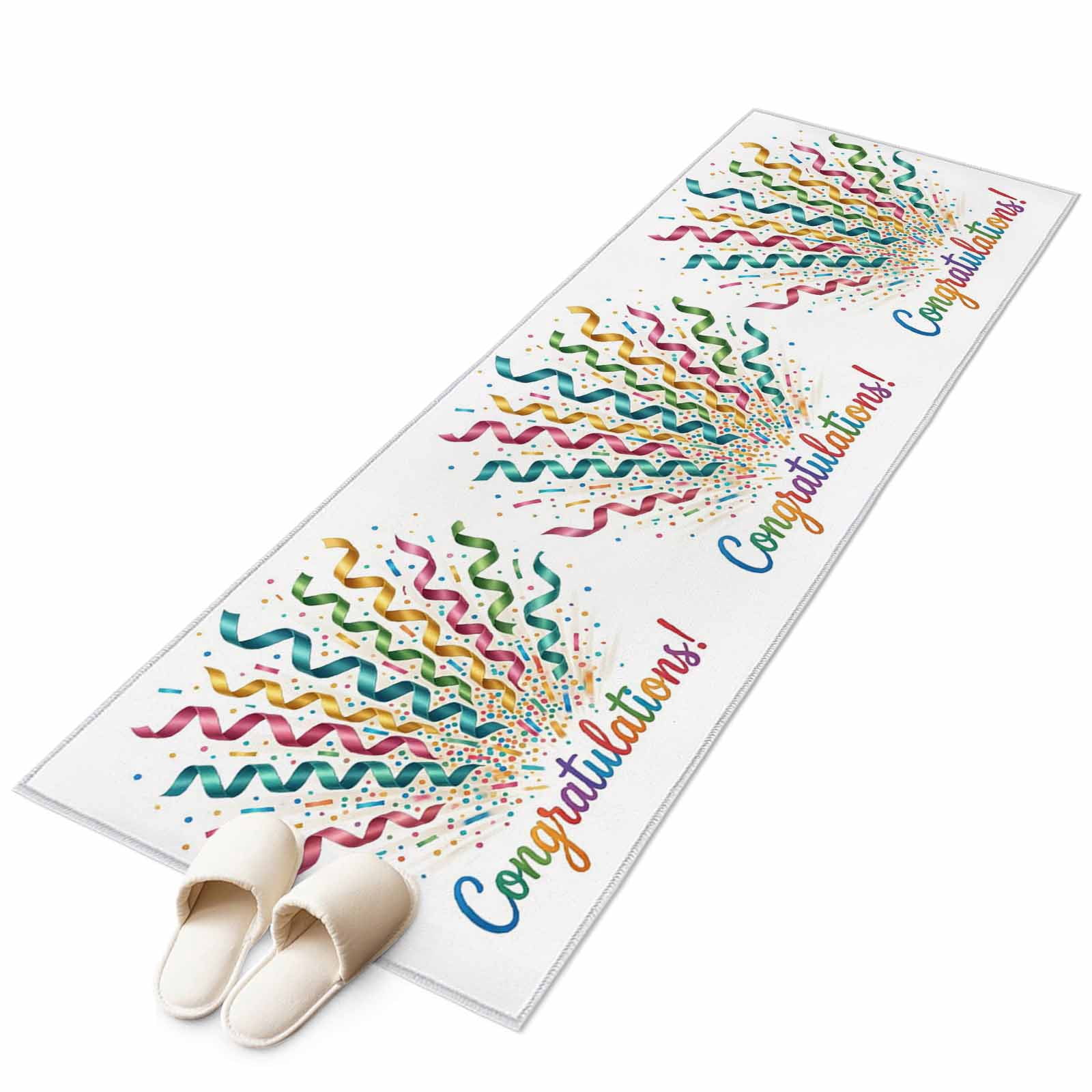 Congratulations Kitchen Runner Rug 2x6 Washable Runners for Hallway Non ...