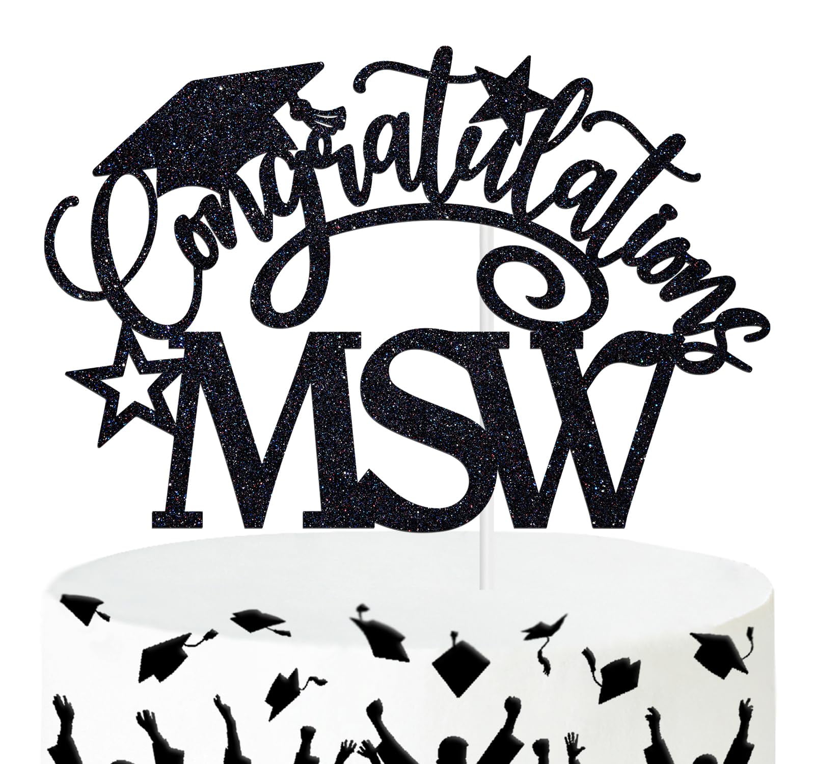 Congratulations MSW Cake Topper, Congrats Grad/Master of Social Work Cake Decor, Class of 2024 ...