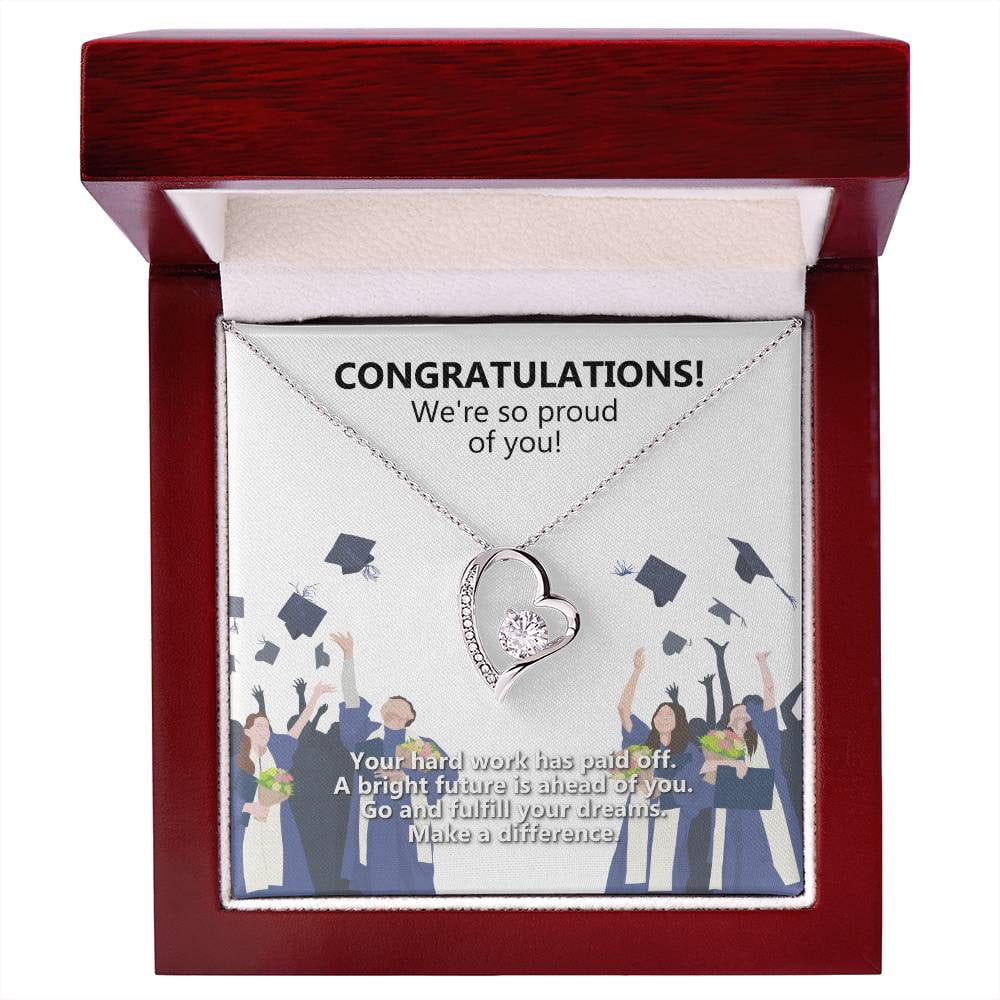 Congratulations! Make A Difference - We're So Proud Of You - Forever Love Necklace - 14k White ...