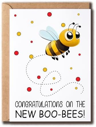 Congratulations On The New Boo-Bees Card - New Boobs Card - Bee Card ...