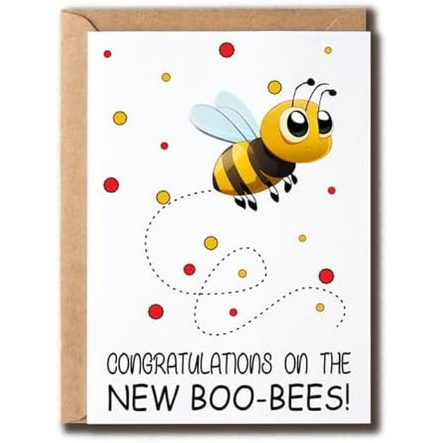 Congratulations On The New Boo-Bees Card - New Boobs Card - Bee Card ...