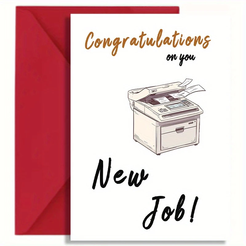 Congratulations on Your New Job Card – Fun Copy Machine Design – Blank ...