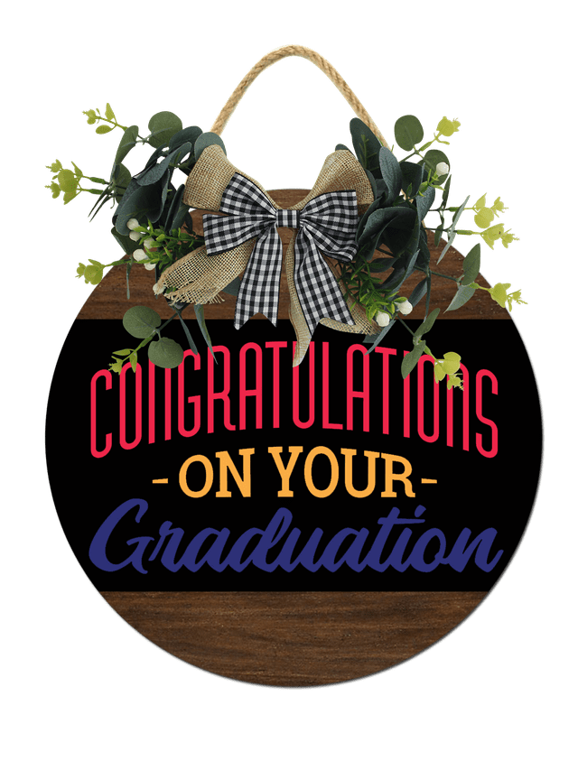 Congratulations On Your Graduation Wreath Sign for Front Door ...